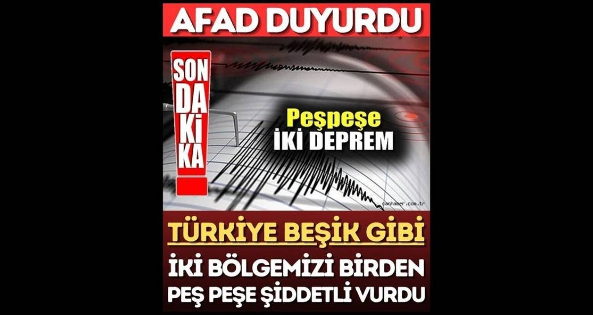 Peş peşe Arka arkaya deprem Oldu